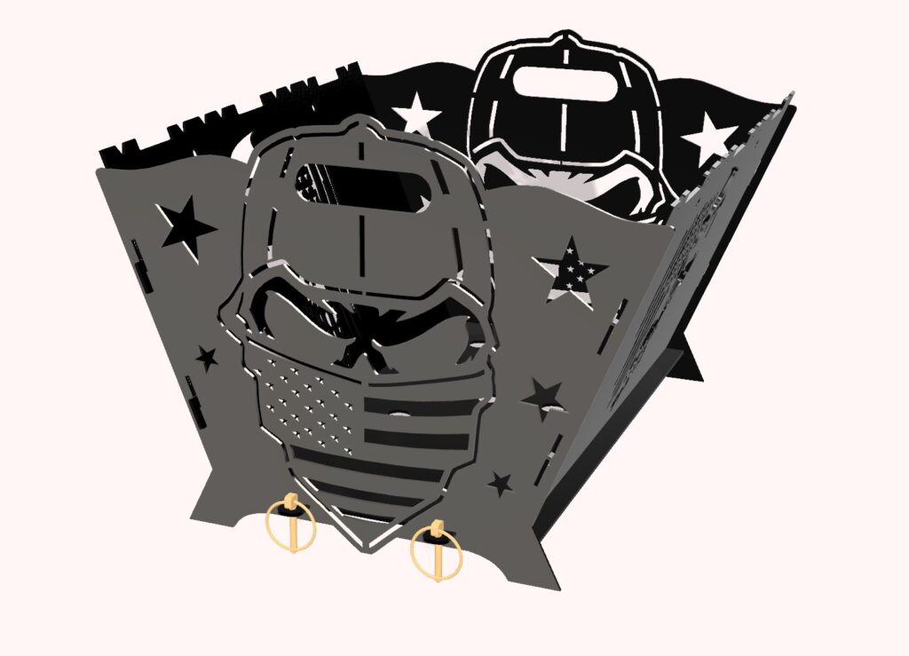 fire pit skull hat amer flag – Plasma Design and Cutting